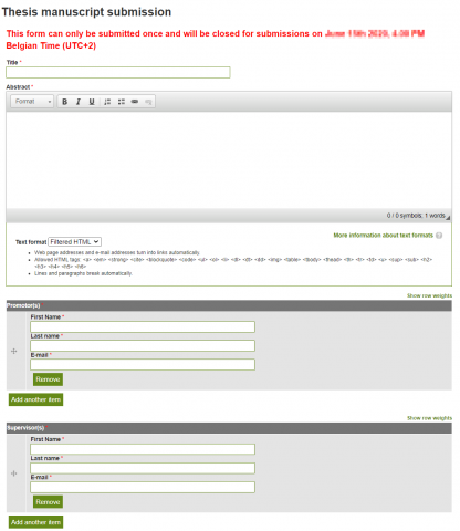 Thesis manuscript submission | Matix